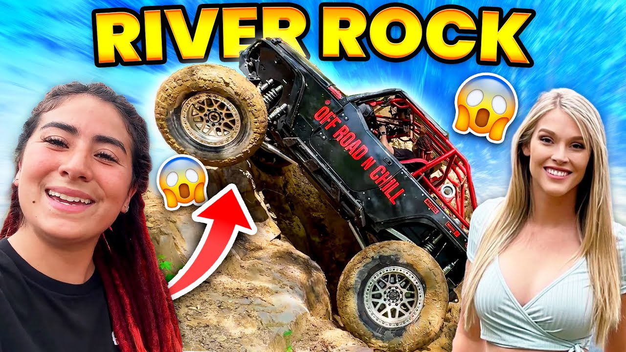 Off-road river rock adventure: Jeep trouble