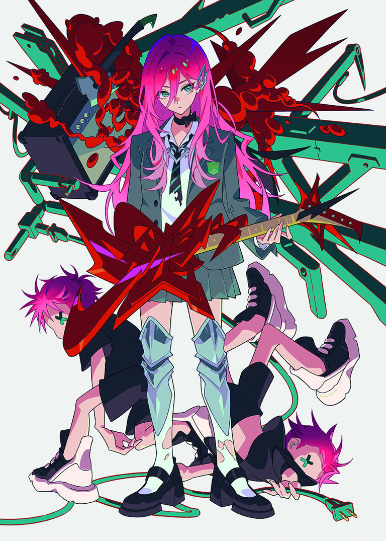 This artist blends anime aesthetics with graffiti energy