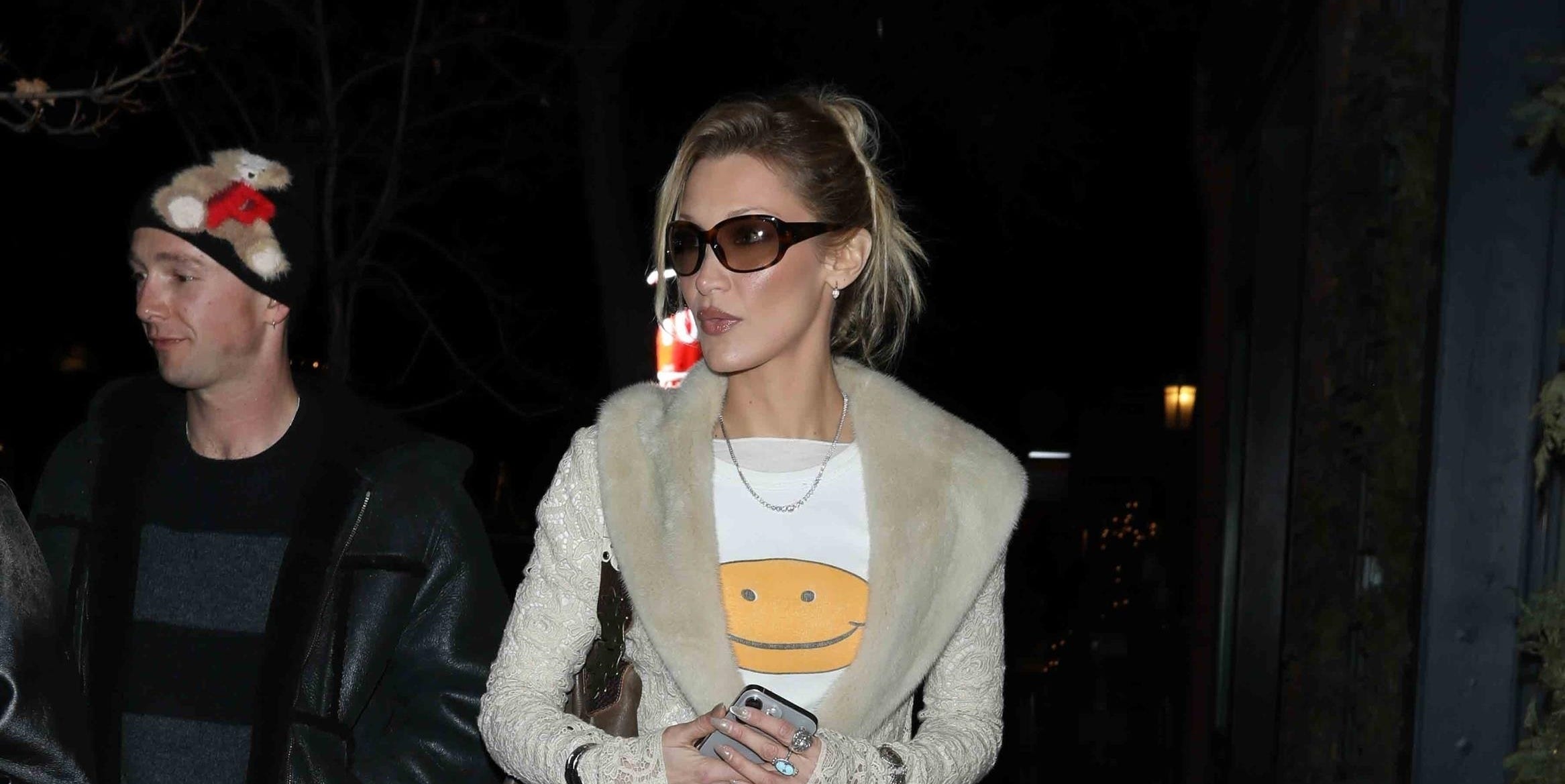 Bella Hadid’s lace-up low-rise jeans take things back to the early 2000s