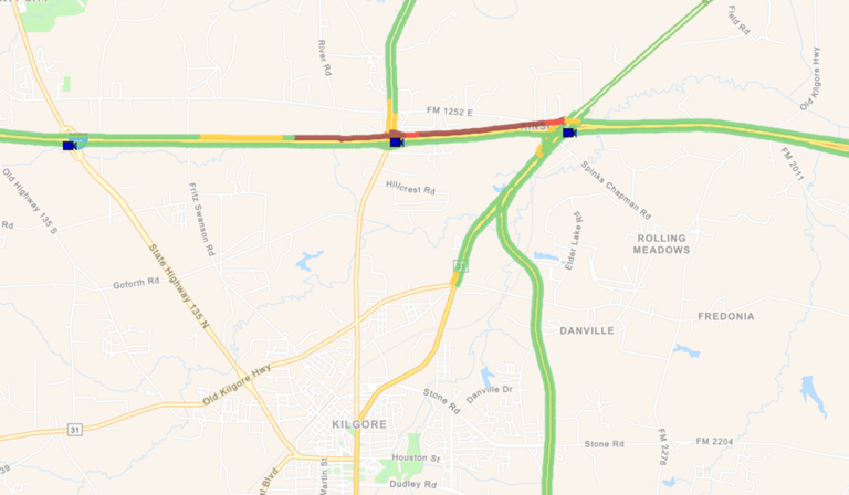 Multi-18 wheeler crash halts traffic on I-20 near Kilgore