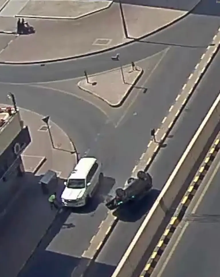 Watch: Speeding car flips after colliding with van in Sharjah