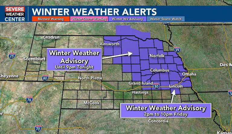 Weather alert day: Snow and ice possible today