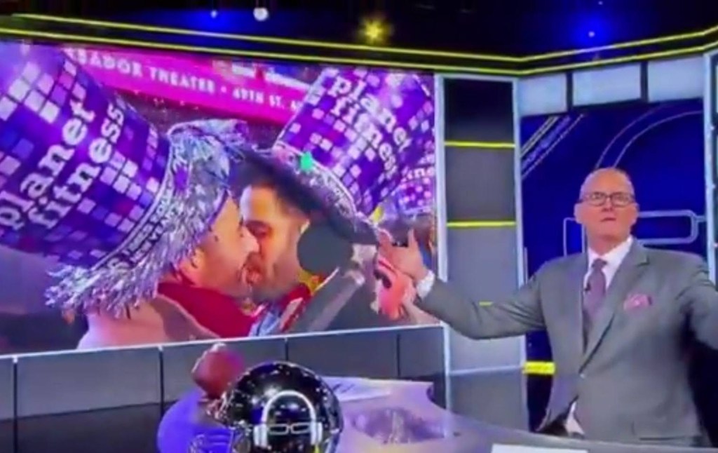 ESPN host’s flustered reaction to gay New Year’s Eve kiss goes viral
