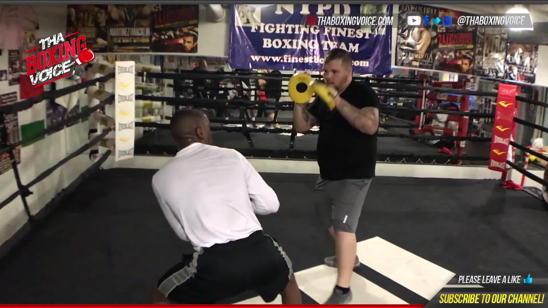 Chris Colbert Showing Prue Skill While Doing Pad Work With John Rosales