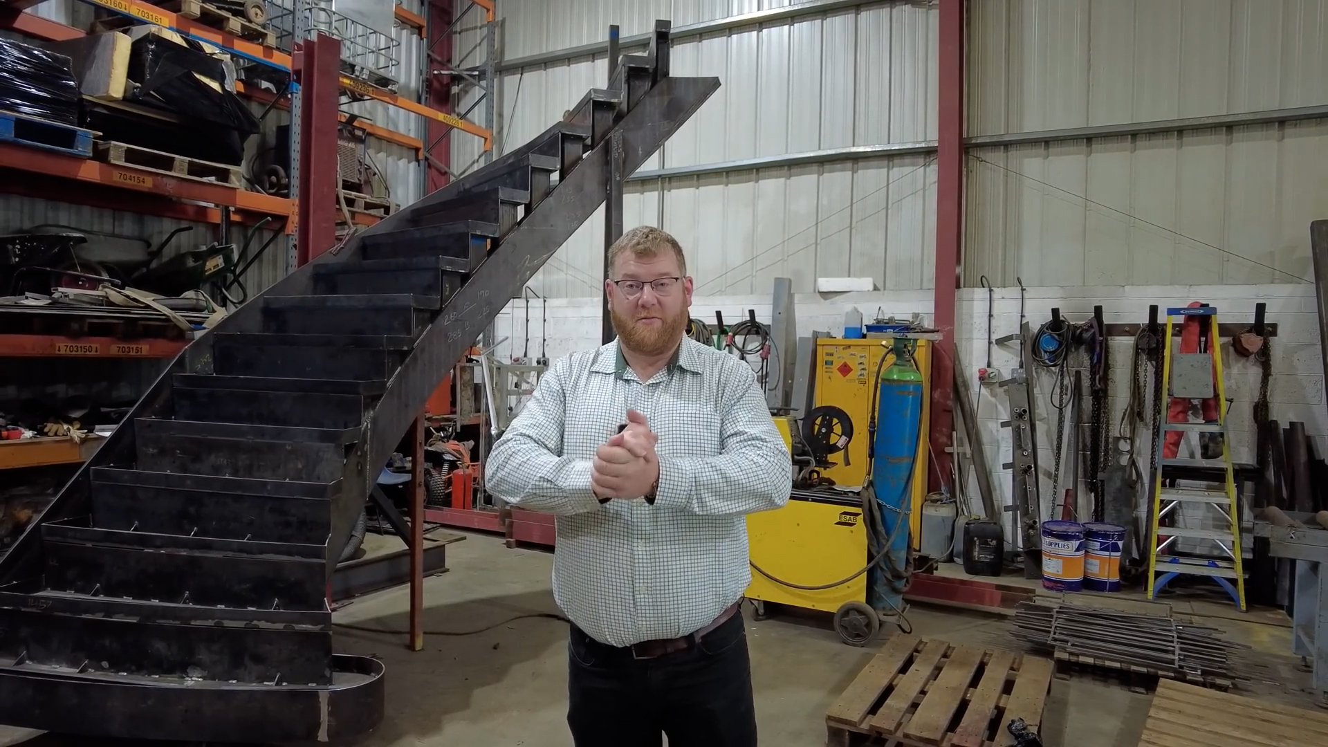 Steel staircase fabrication project