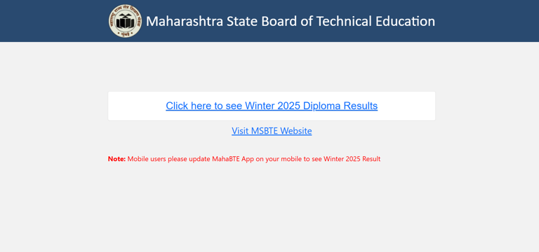 MSBTE winter diploma result 2025 released at msbte.ac.in: Direct link ...