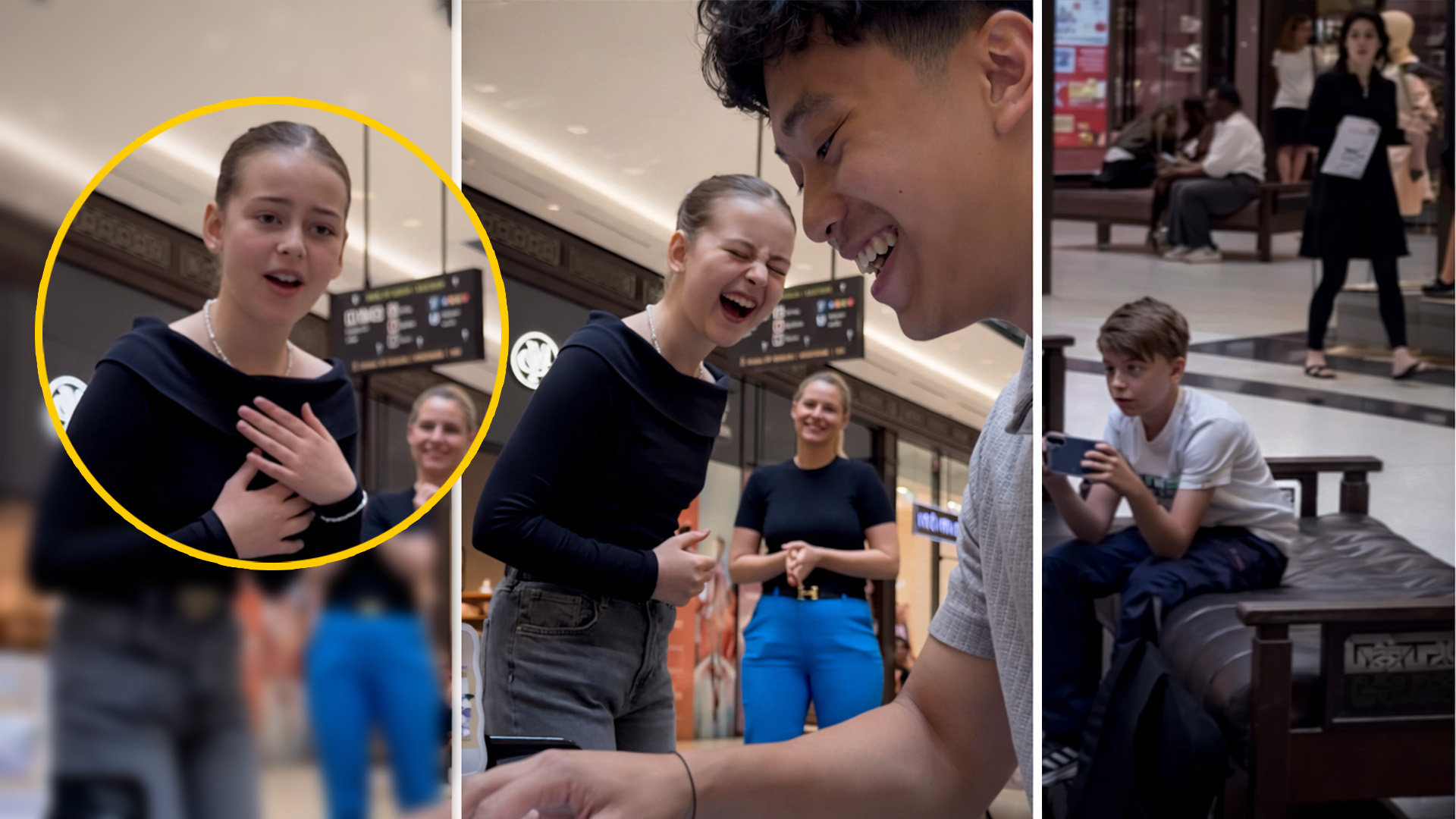 Live street performance by an 11-year-old girl