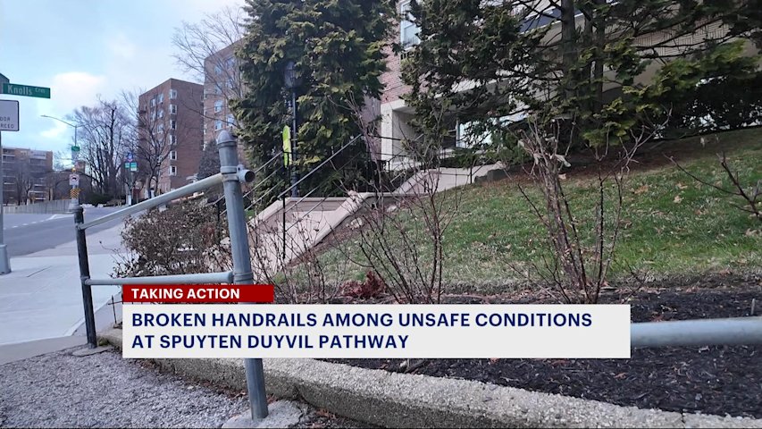 Broken handrails among unsafe conditions at Spuyten Duyvil pathway