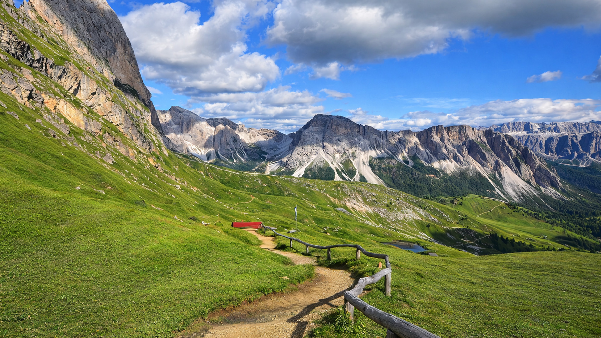 Dolomites Puez Odle hiking route with Seceda views (4K)
