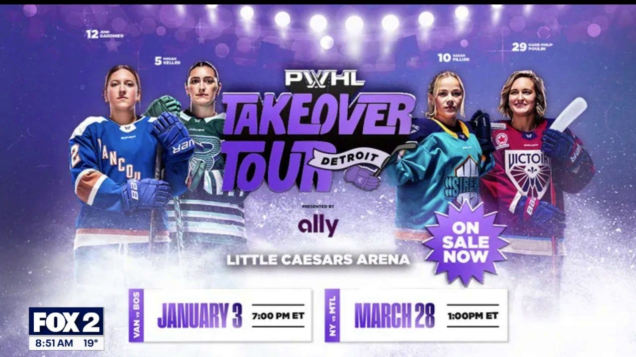 PWHL takeover tour comes to Little Caesars Arena in Detroit on Saturday