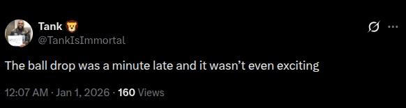 The Times Square New Year's Eve ball drop wasn't shown in its entirety ...