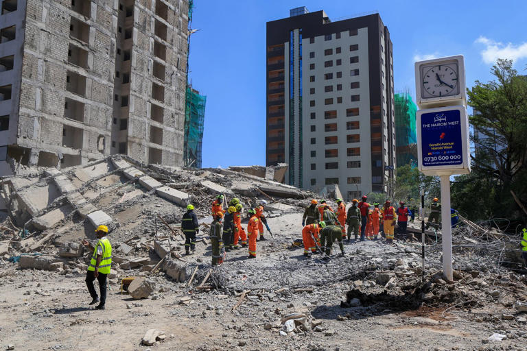 A tall building under construction collapses in Nairobi, with 4 ...