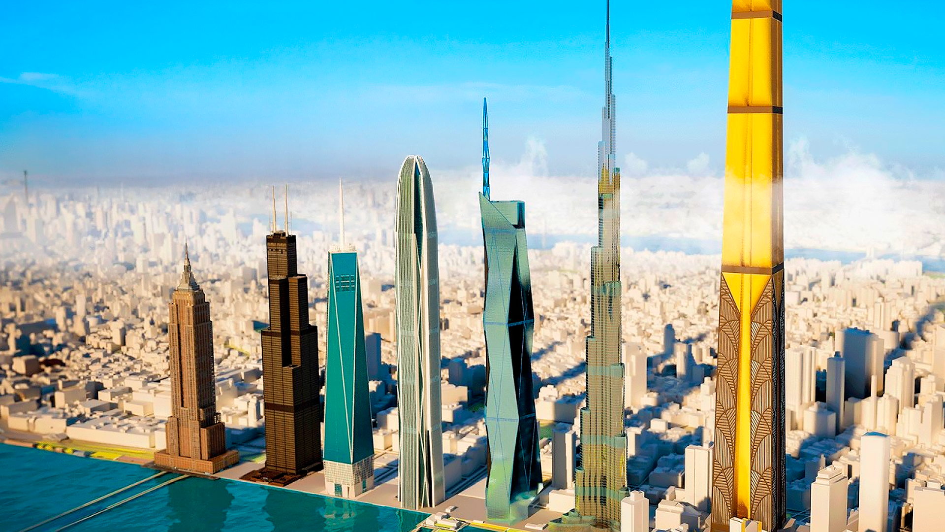 3D skyscraper comparison: mind-blowing heights