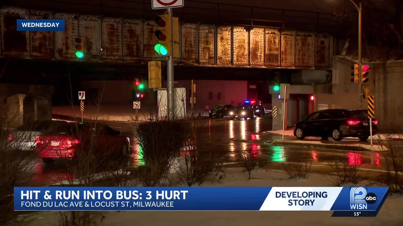 Hit & run into bus: 3 hurt