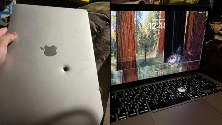 Ukrainian soldier's M1 MacBook Air takes direct shrapnel hit, saving ...