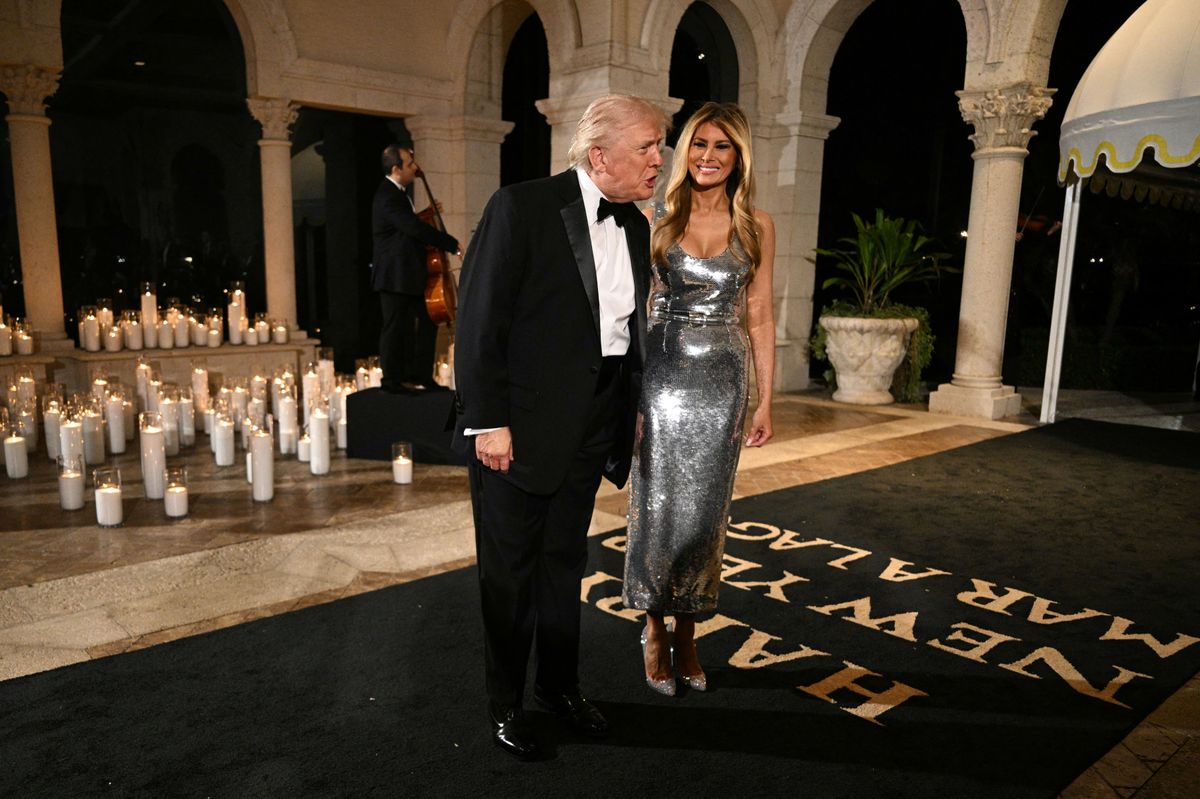 Melania Trump steals the spotlight in dazzling silver gown at Mar-a ...