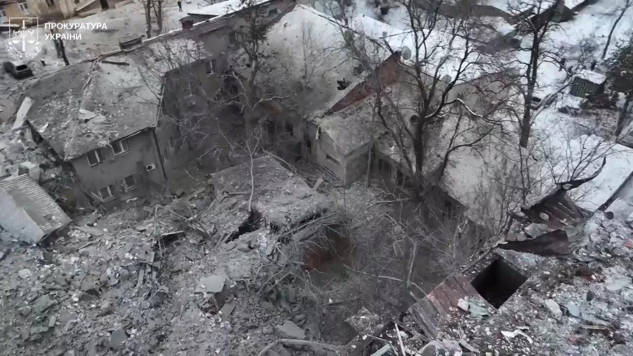 Drone aerials show impact of Russian missile attack that left scores ...