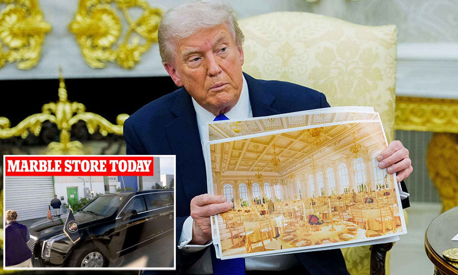 Trump stops at Florida marble store to shop for his ballroom