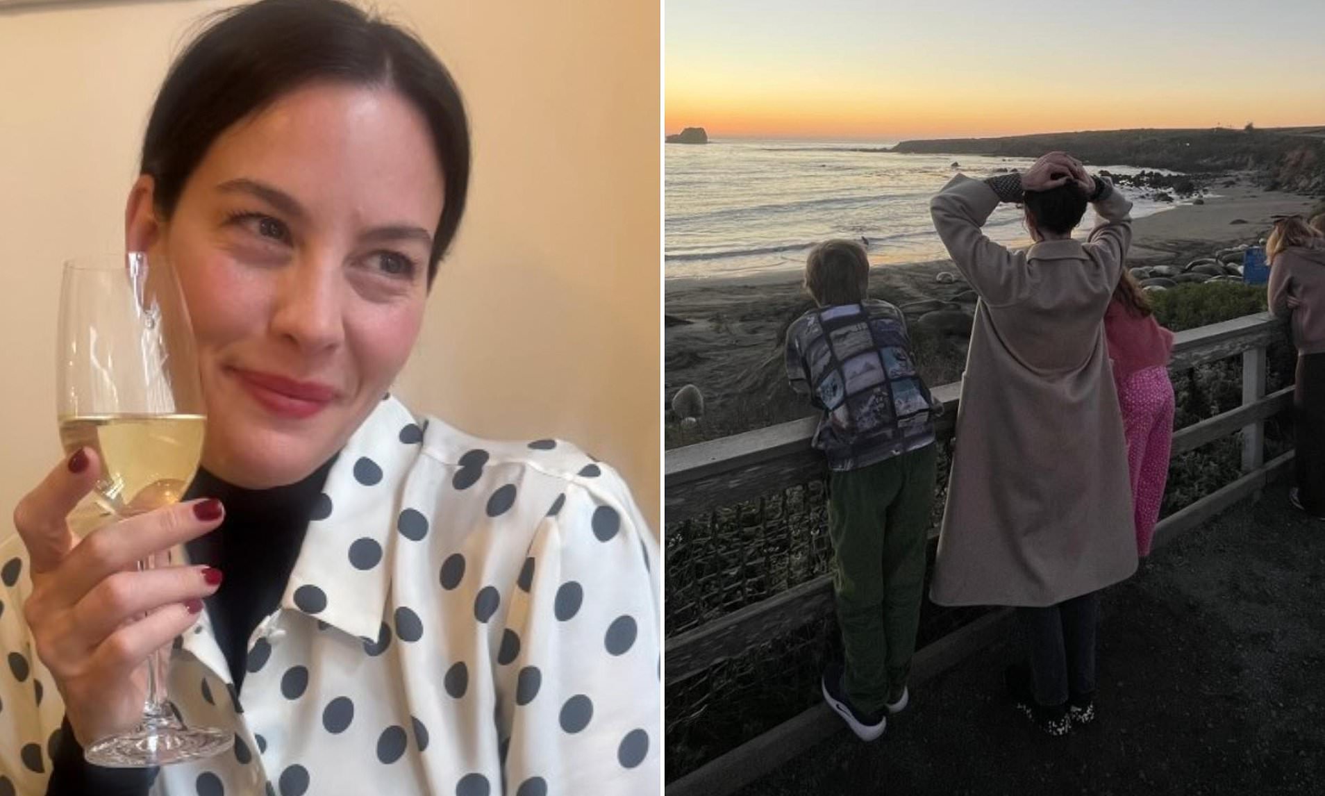 Lord of the Rings star Liv Tyler braves the wild weather to enjoy break ...