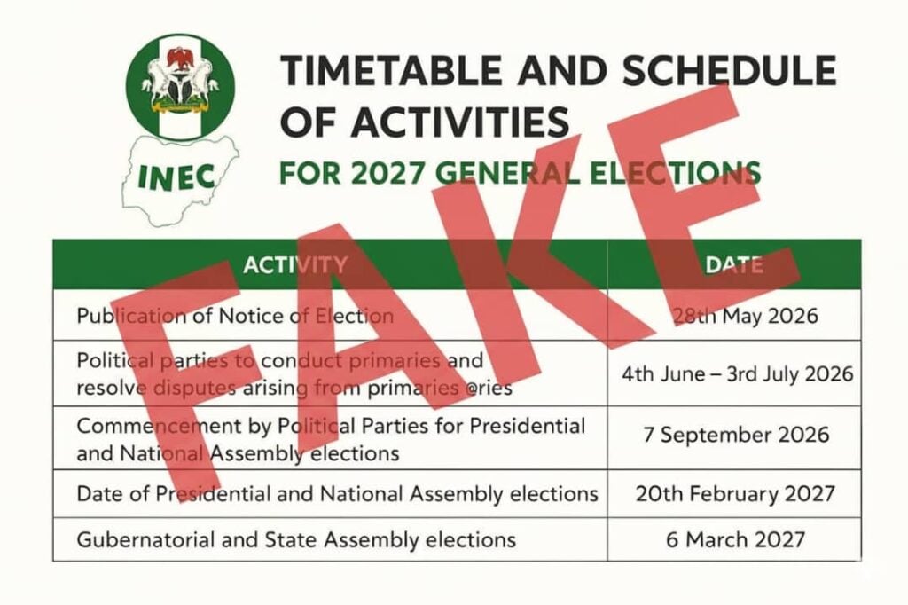 INEC debunks reports of 2027 election timetable