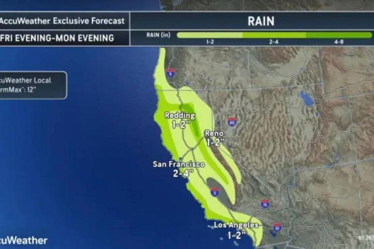 California storm: Flash flooding warning issued as heavy rain forecast ...