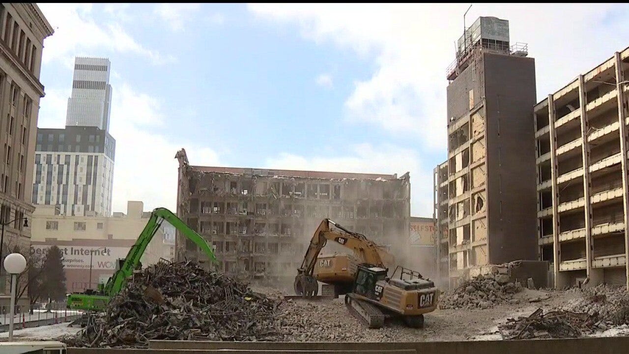 Wayne County jail demolition underway