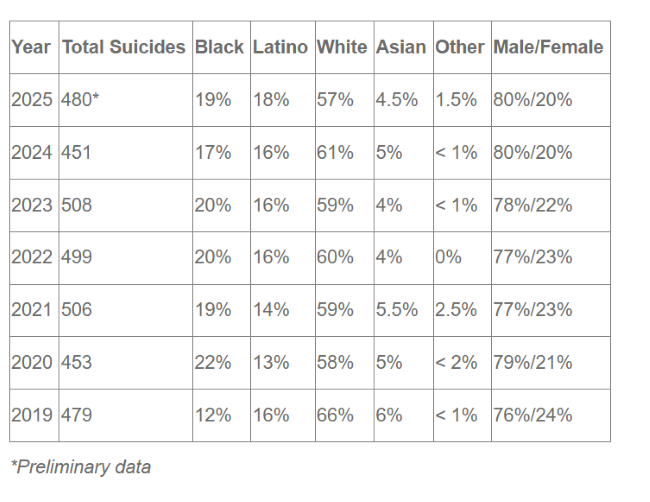 Cook County opioid overdose deaths and homicides drop in 2025, suicides ...