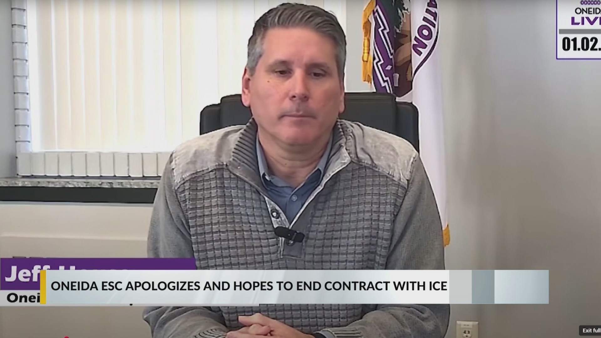 Oneida ESC apologies and hopes to end contract with ICE