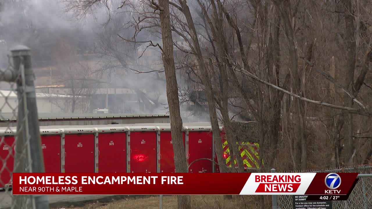 Omaha firefighters responding to fire, heavy smoke at homeless encampment
