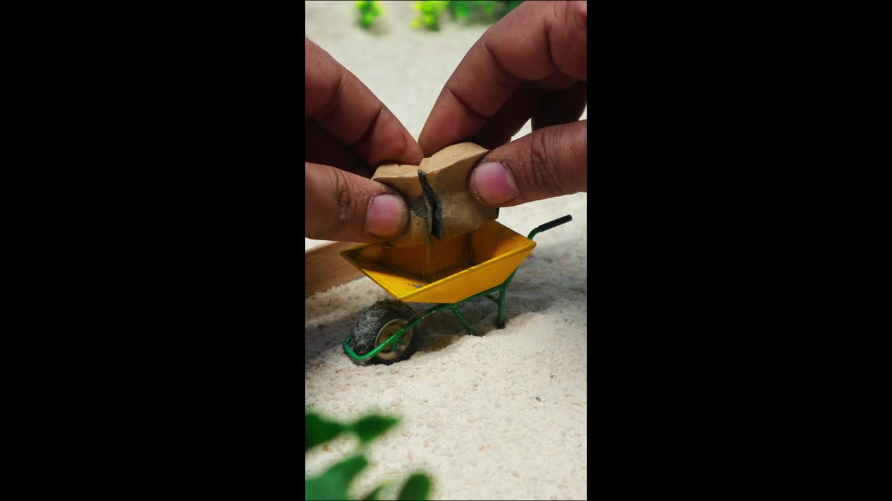 Creator builds miniature stone-and-cement house using real construction ...