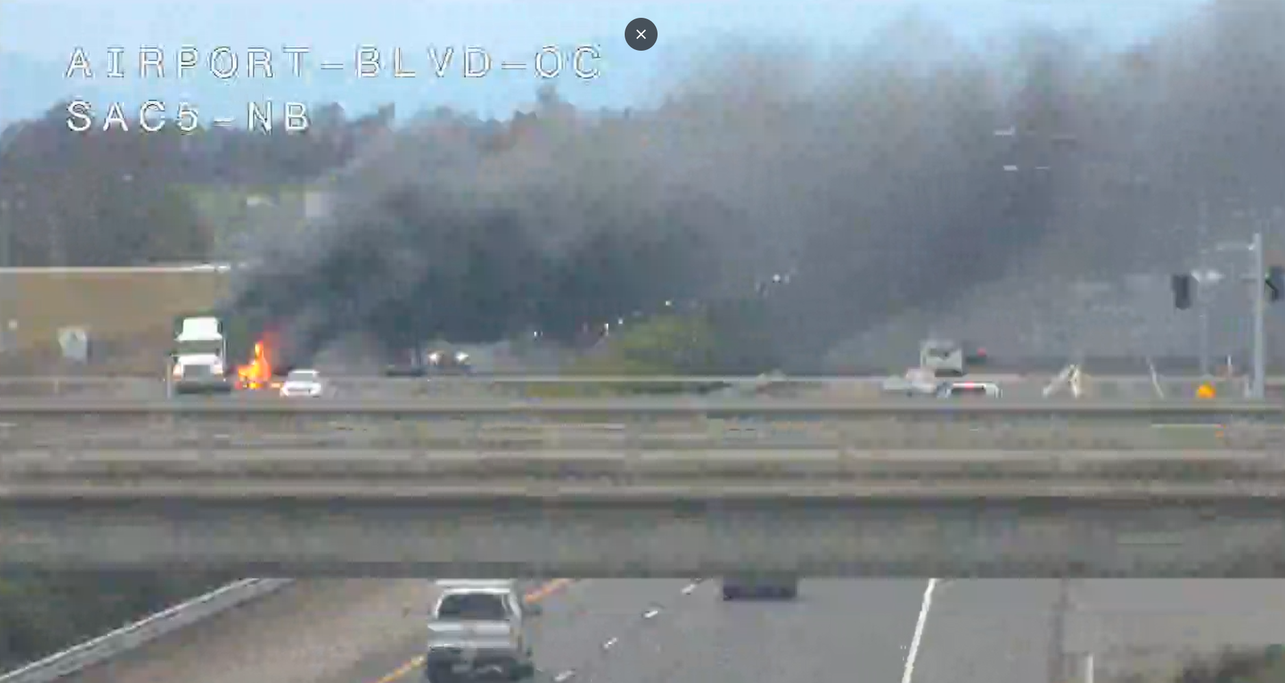 Big rig fire snarls traffic on Interstate 5 near Sacramento ...