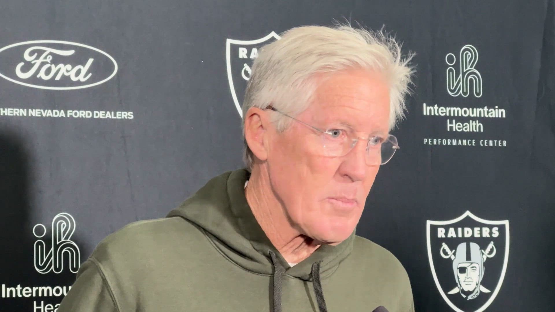 Las Vegas Raiders HC Pete Carroll confirms rotation plan and praises ...
