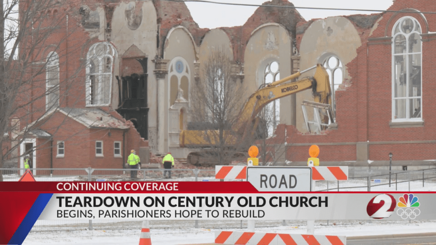 Demolition begins on historic St. John the Baptist church in Maria Stein