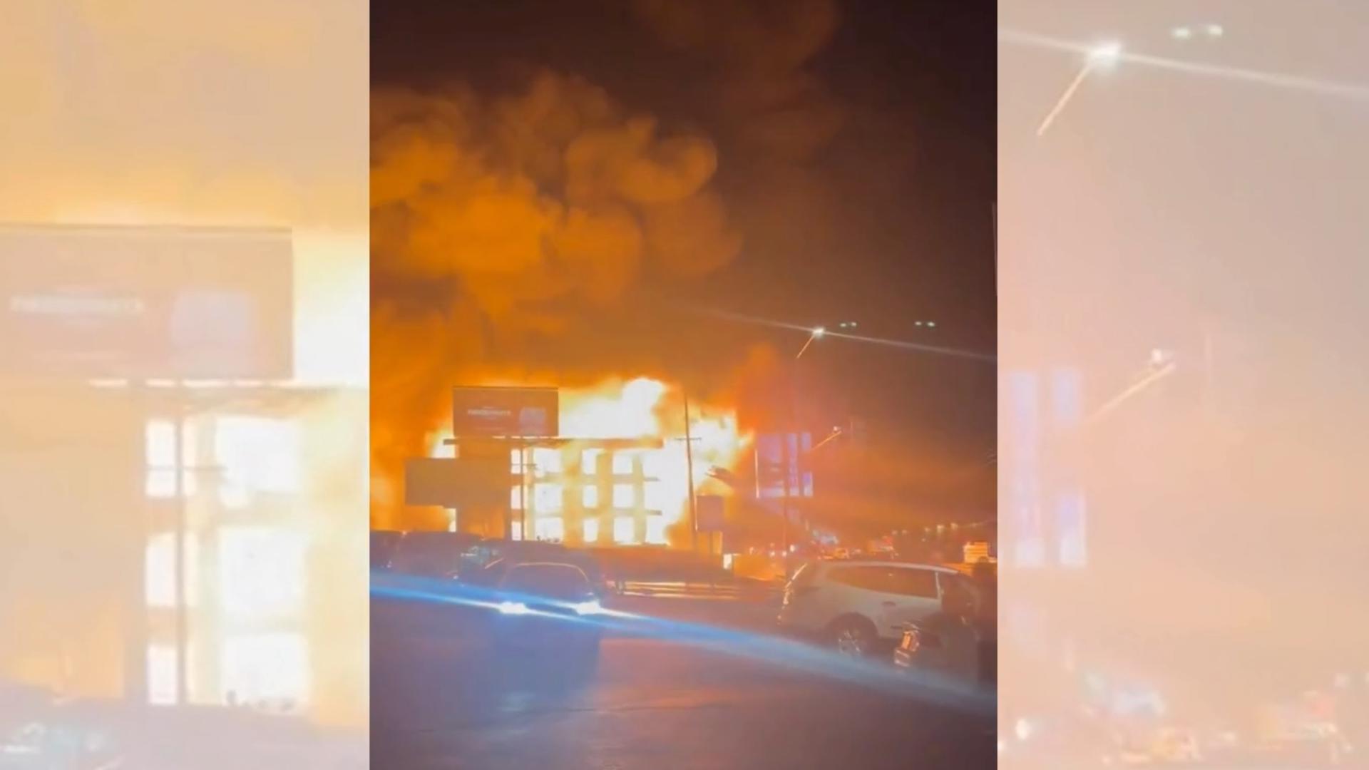 Large Denver fire near Leetsdale Drive and South Holly Street