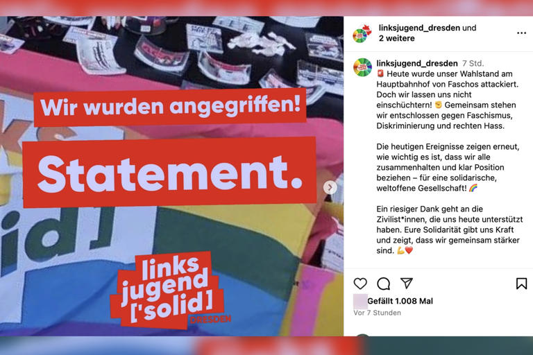 Dynamo-Fans attackieren Stand der Linksjugend am Dresdner Hauptbahnhof