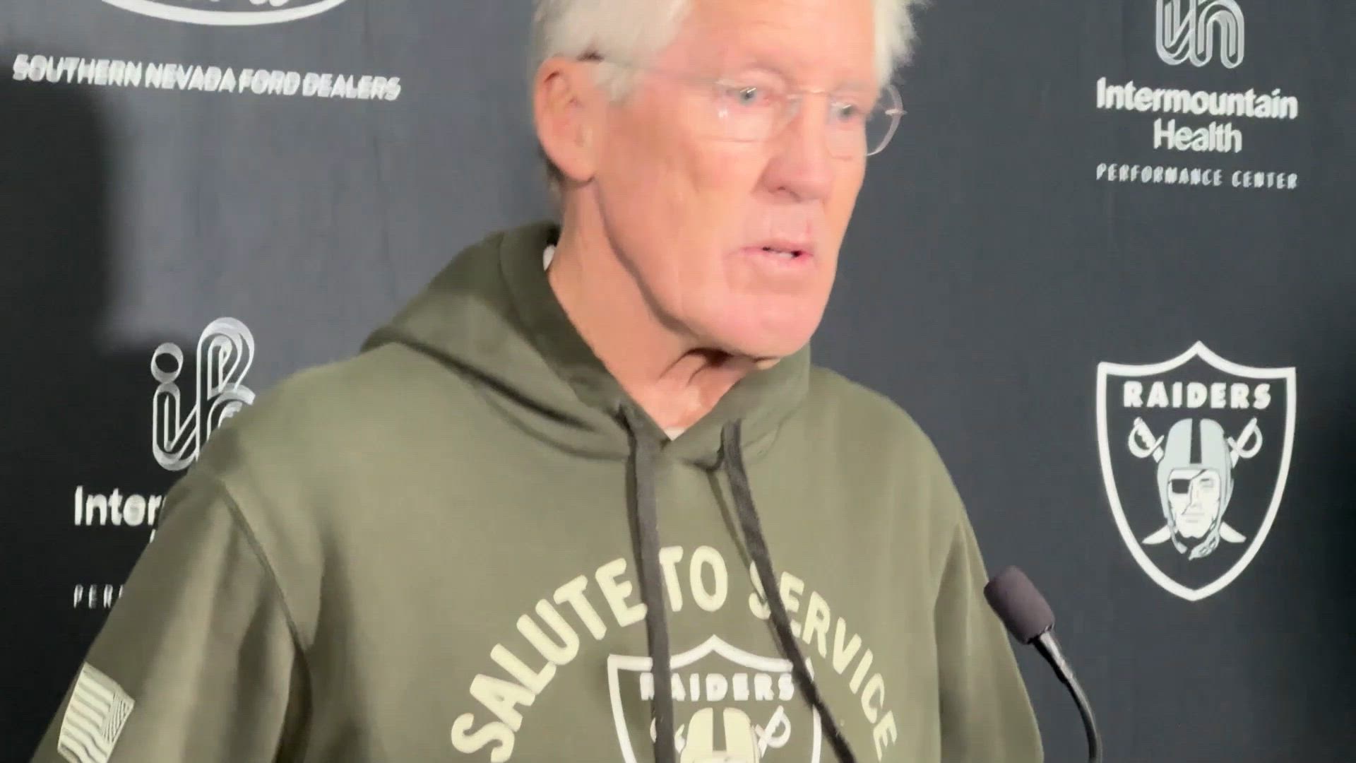 Las Vegas Raiders HC Pete Carroll, with Adam Butler out, Tonka and Jada ...