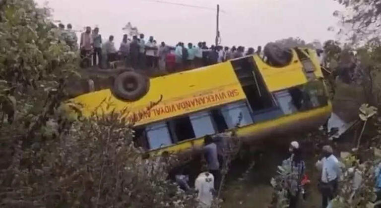 40 students injured as school bus falls into canal, overturns