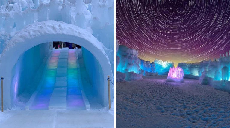 These magical ice castles with glowing slides are a road trip from Montreal