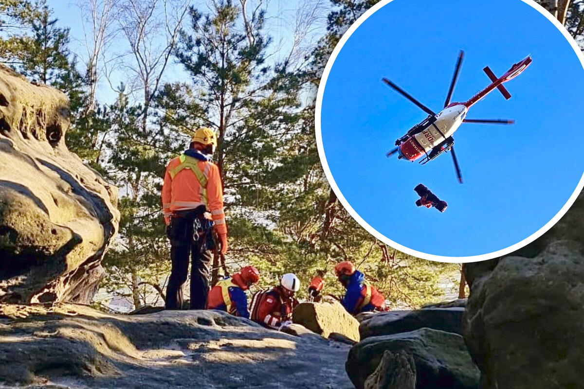 Sächsische Schweiz: Retter müssen per Heli auf andere Elbseite geflogen ...