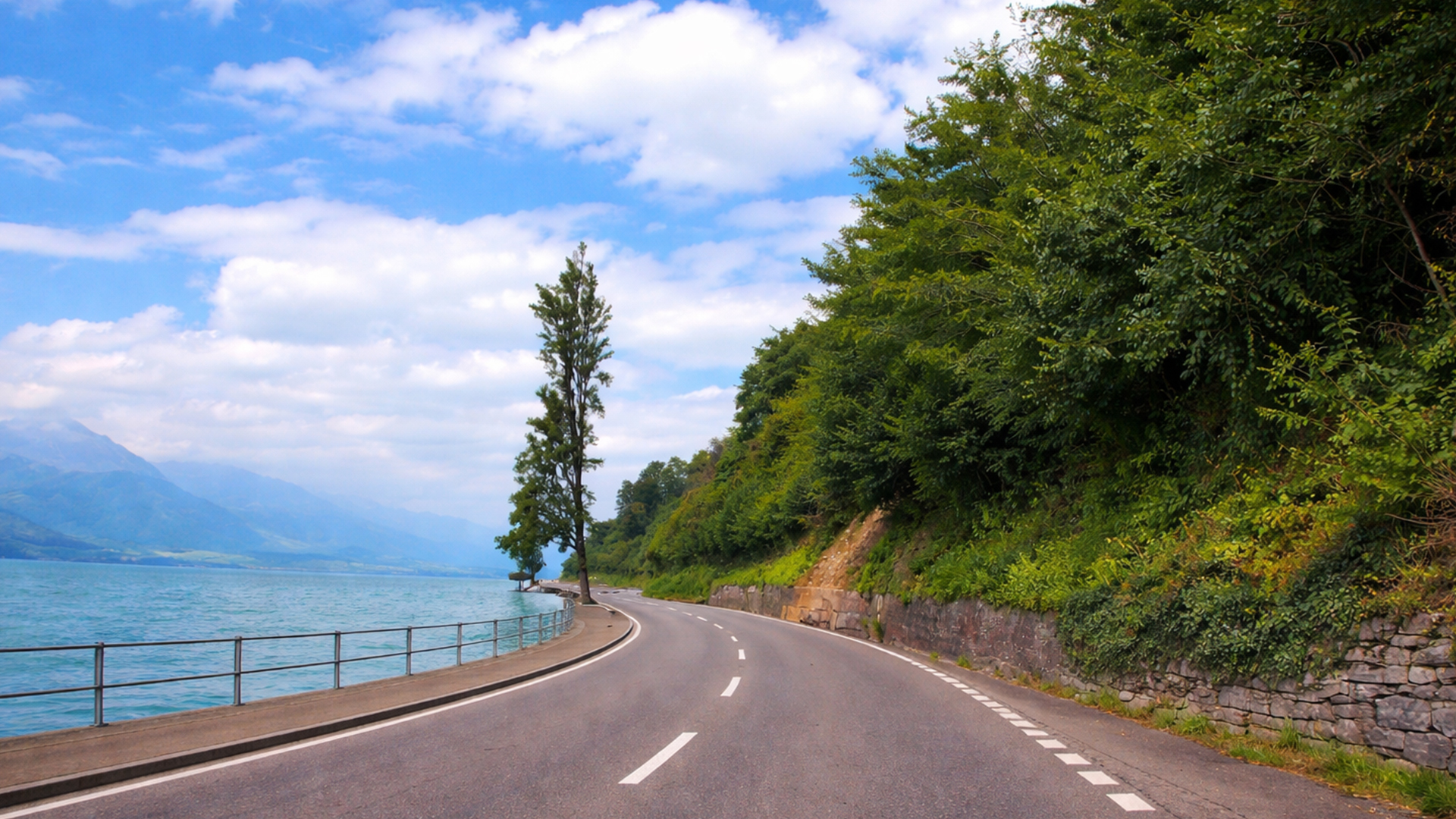 Interlaken to Thun Switzerland peaceful lake drive (4K)