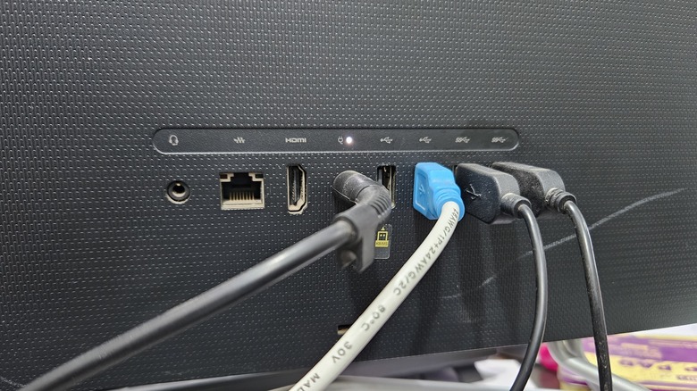 Never plug these devices into your monitor's USB ports