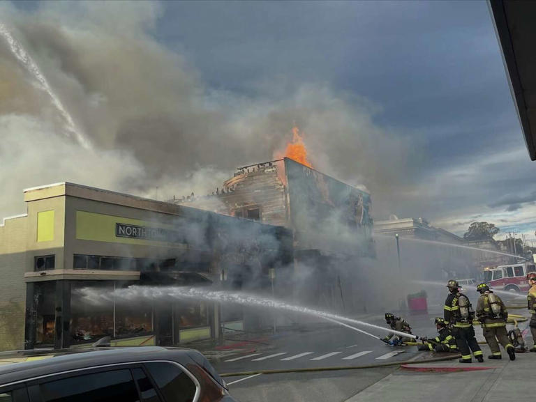Downtown Northern California fire damages buildings, ruptures gas line ...
