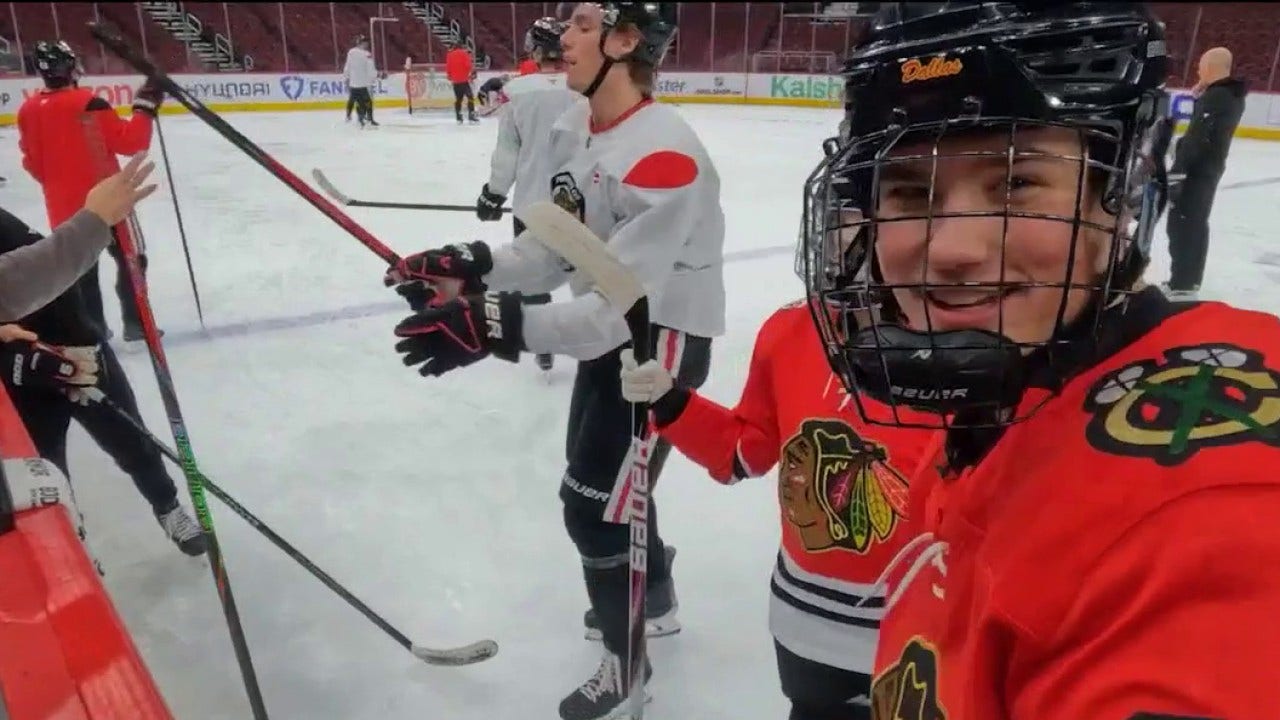 Two Chicago-area teens get rare moment on Blackhawks ice through Make-A ...