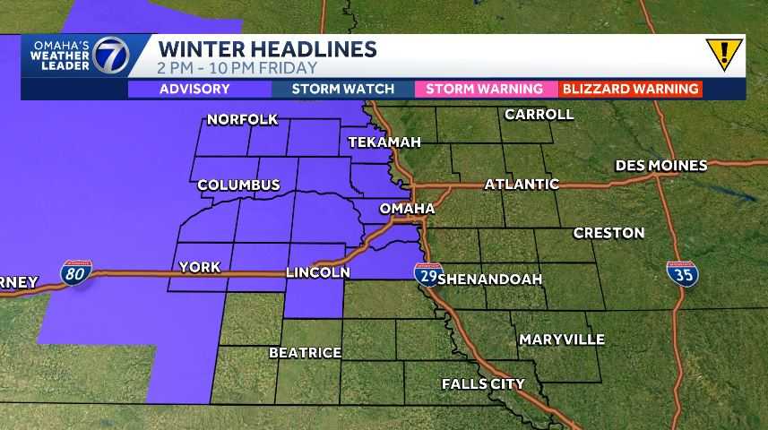 Winter weather advisory Friday afternoon, evening