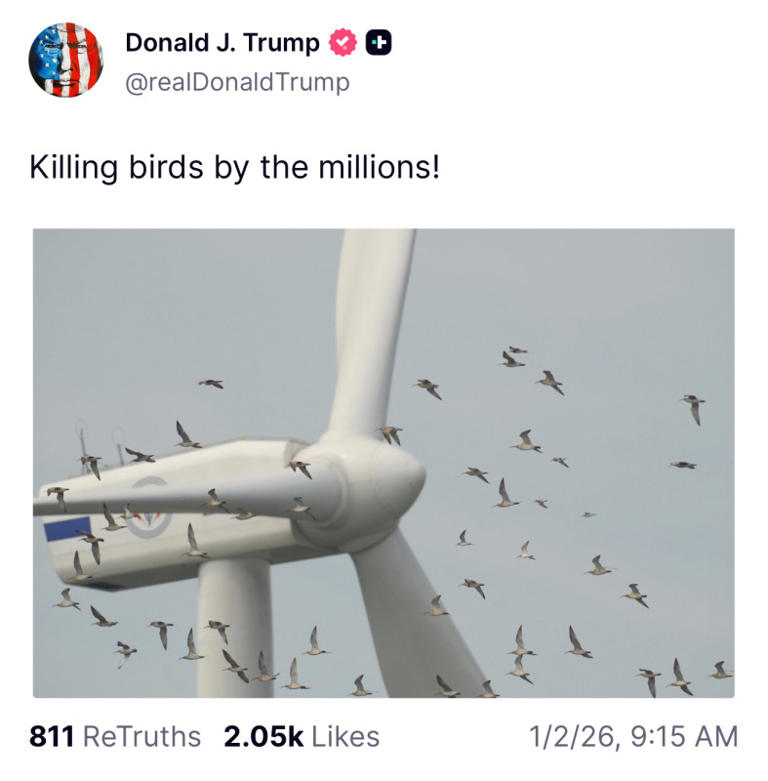 Community note blows away Trump’s wind turbine claims
