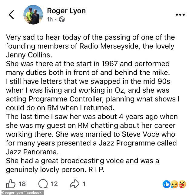 BBC radio legend Jenny Collins dies with tributes pouring in from ...