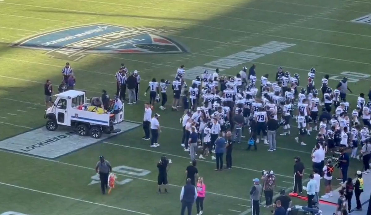 Rice football player leaves field in stretcher after 'horrific' injury