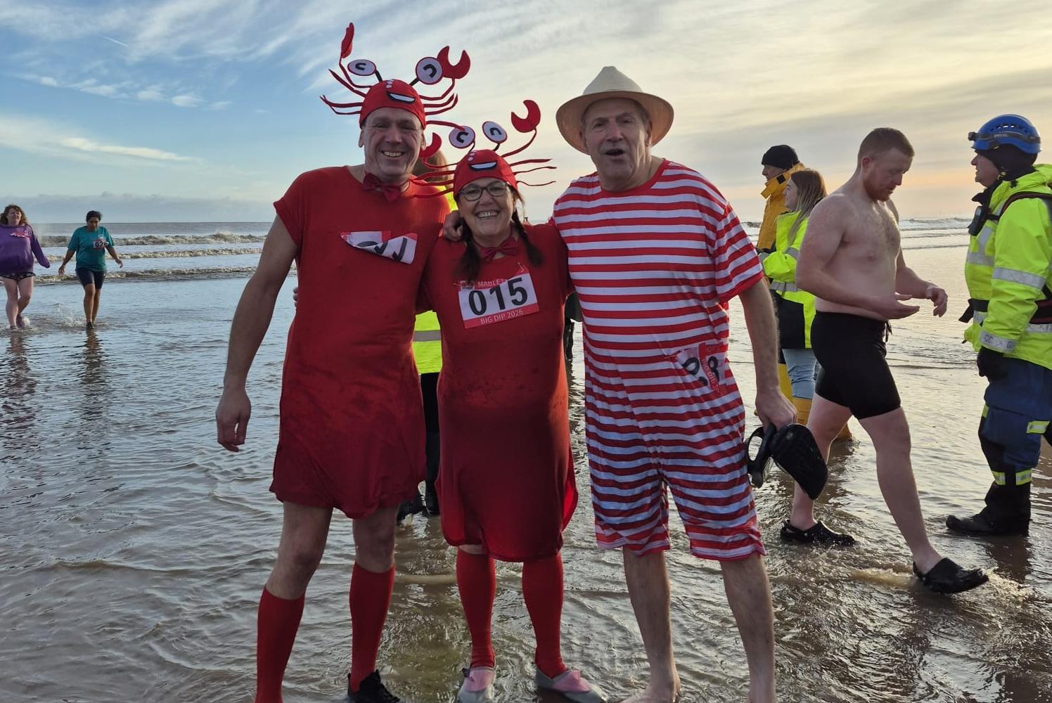 New Year Big Dip sees almost 50 bathers brave sea at Mablethorpe