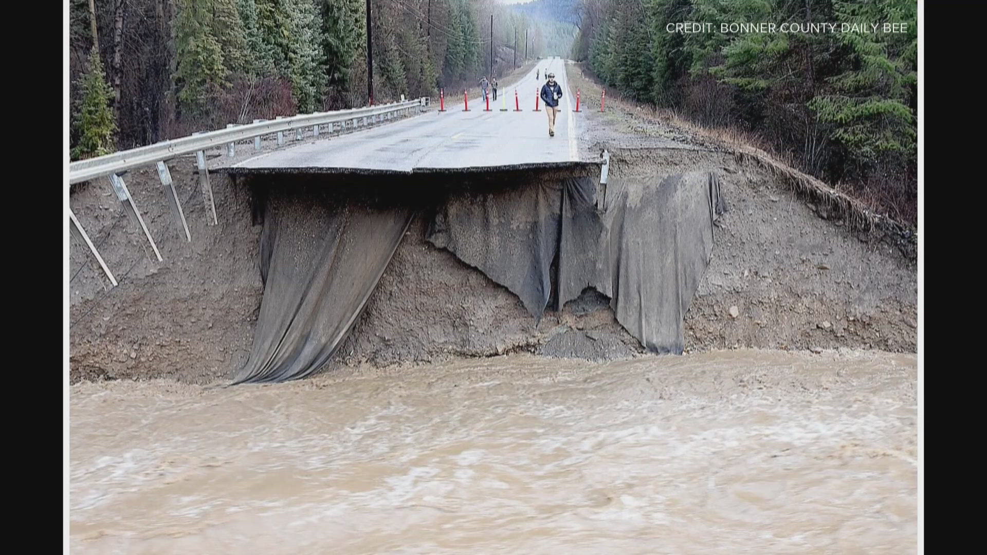 Bridge repair underway in Lincoln County, Montana after heavy flooding