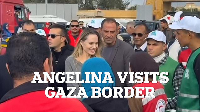 Angelina Jolie travels to the Egypt-Gaza border to visit Palestinians